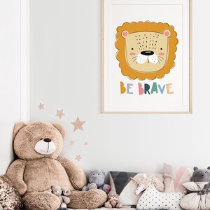 Bible Verse Wall Art | Scripture Nursery Prints | Be Strong and ...