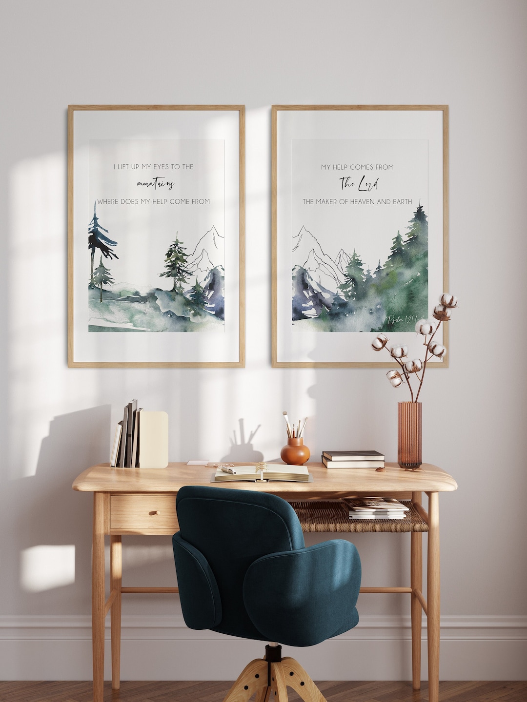 Modern Scripture Art Christian Prints Watercolour Botanical Print Set ...