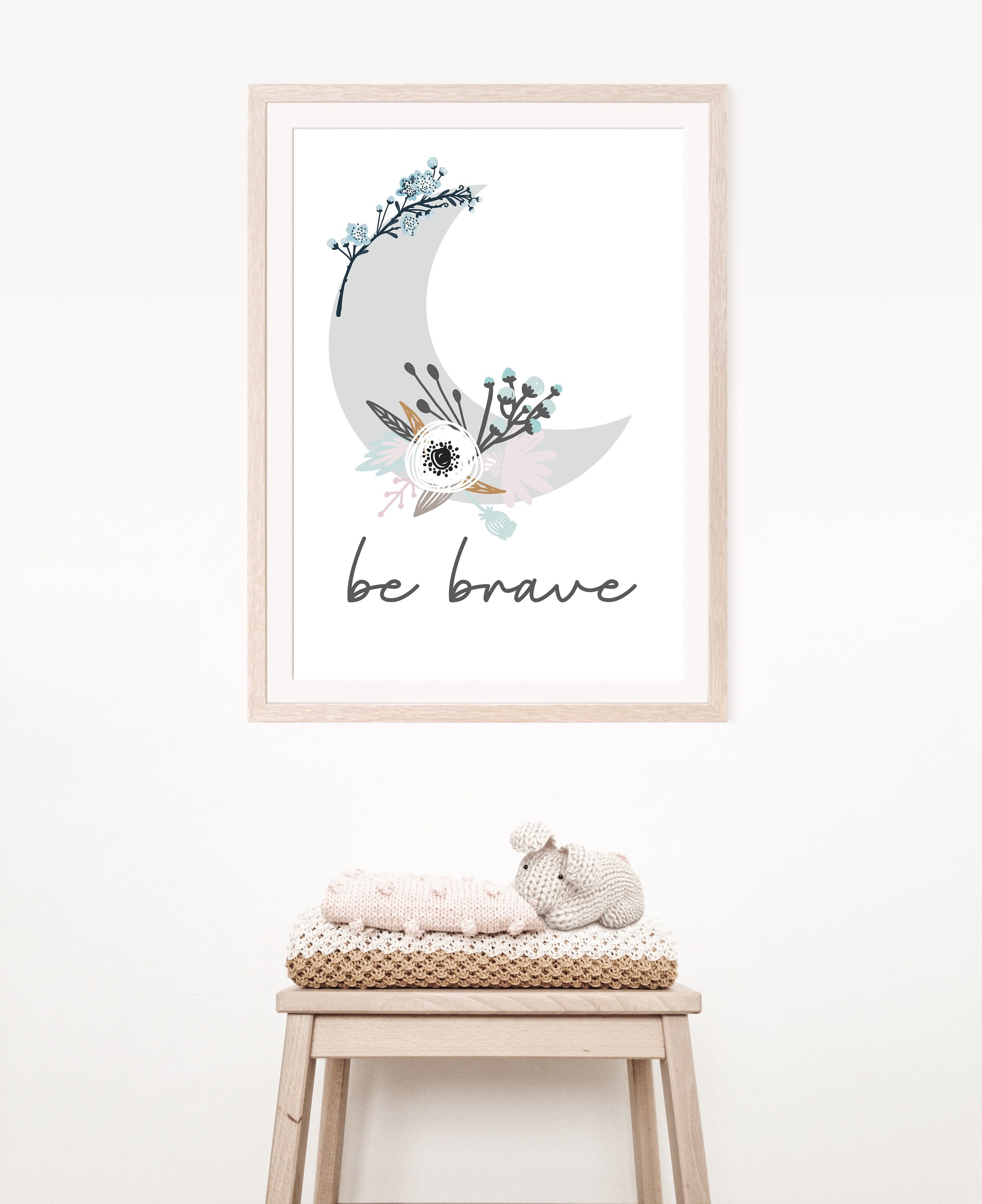 Be Happy Be Kind Be Brave Children's Wall Art Nursery - Etsy UK