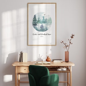 Mountain Scenery Scripture Print Set of 3 | Watercolour Landscapes ...