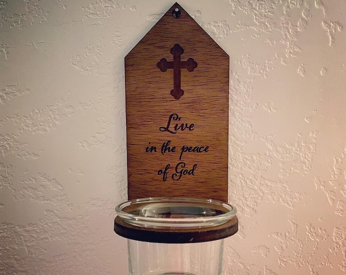 Holy Water Font / Catholic Water Font / Catholic Home Decor / Engraved ...