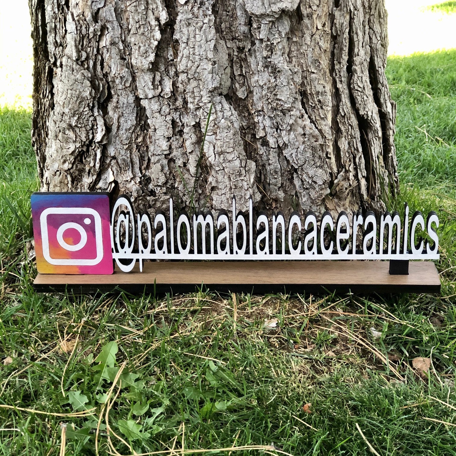 Social Media Handle Sign / Instagram Handle Sign / Hand | Etsy