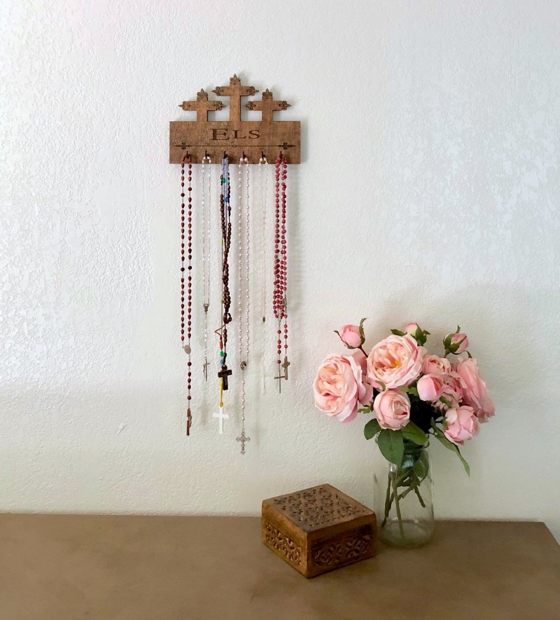 Rosary Hanger / Christian / Key Hanger / Keychain / Personalized Hanger ...