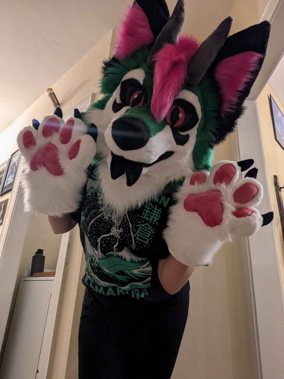 Premade Fursuit / Dragon-wolf / Ready to Ship / Mini Partial / Fits Glasses / Paws / Tail ...