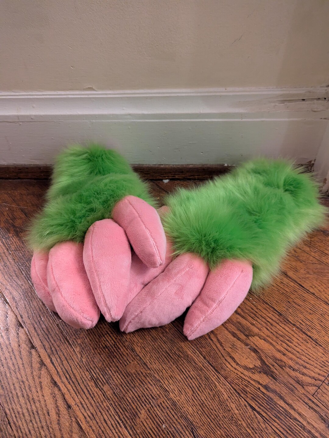 Premade Wickerbeast Paws / Lime Green and Pink - Etsy