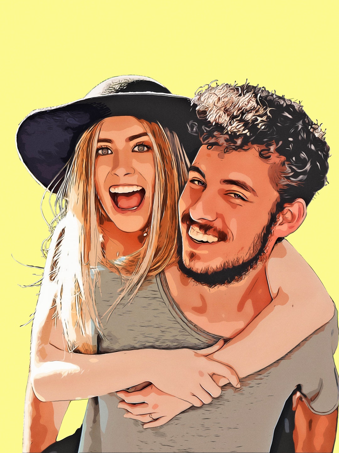 Custom Cartoon Couple Painting, Caricature Drawing From Photo ...