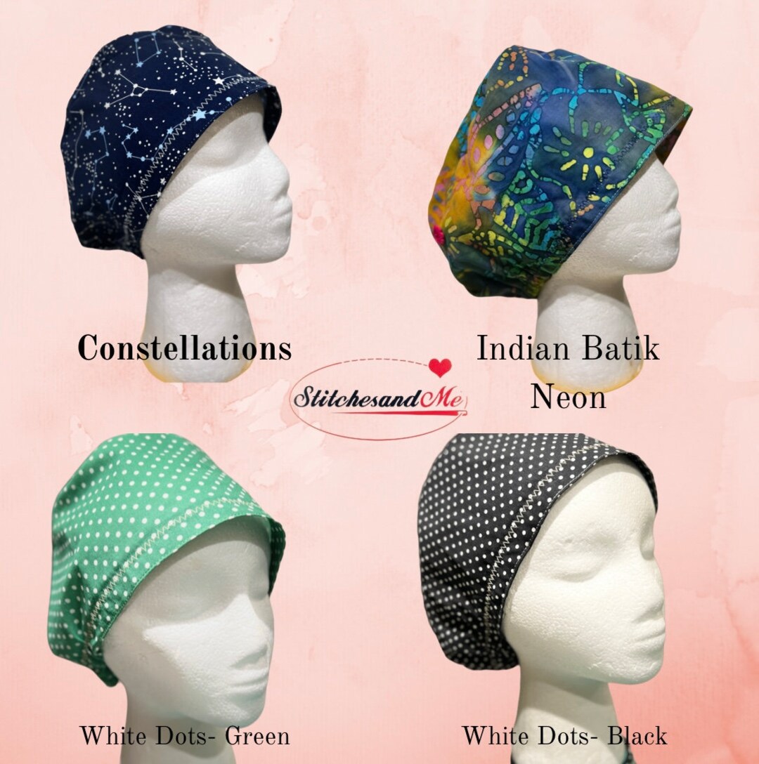 Scrub Hats / Surgical Caps With Ear Savers, Theatre Cap, - Etsy