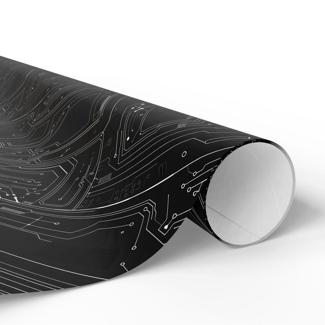 Tech Circuit Wrapping Paper Electrical Engineer Gift Wrap Intricate ...