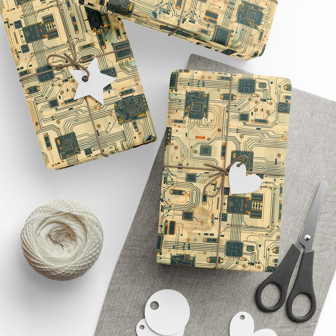 Circuit Board Wrapping Paper Geek & Nerd Gift Wrap for Tech Engineers ...