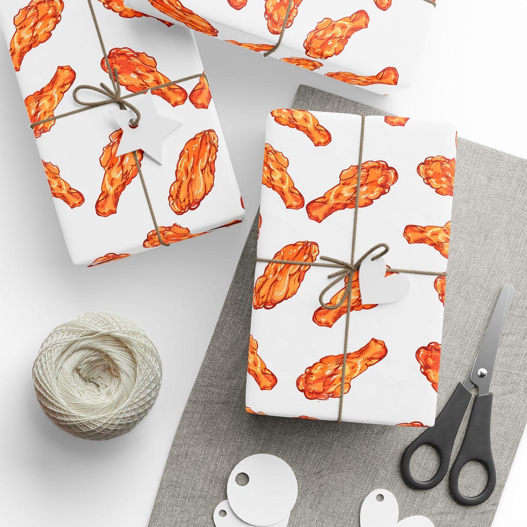 Chicken Wing Wrapping Paper Gag Gift Giftwrap KFC Fried Chicken ...