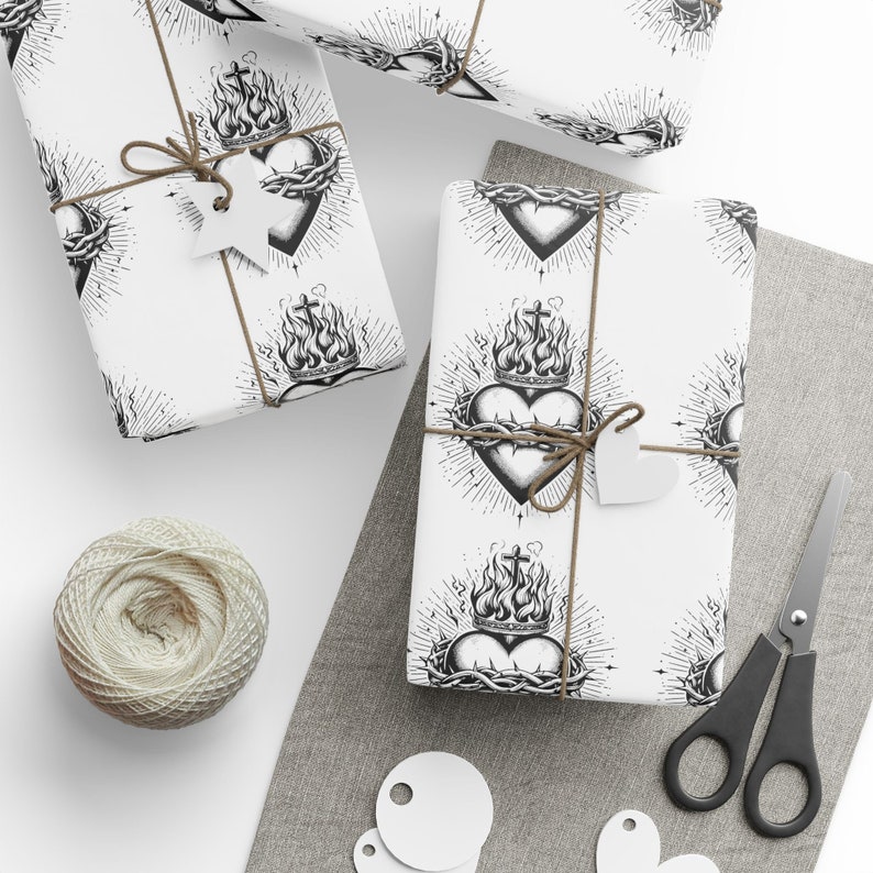 The Sacred Heart of Jesus Wrapping Paper Catholic Paper Catholic Images ...