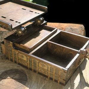 Rustic Wooden Medieval / Tudor Style Box for Jewellery or Small Ancient ...