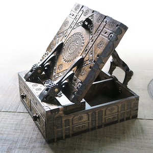 Rustic Wooden Medieval / Tudor Style Box for Jewellery or Small Ancient ...