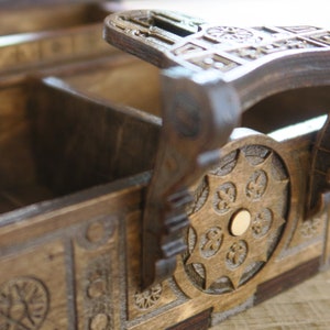 Rustic Wooden Medieval / Tudor Style Box for Jewellery or Small Ancient ...