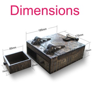 Rustic Wooden Medieval / Tudor Style Box for Jewellery or Small Ancient ...