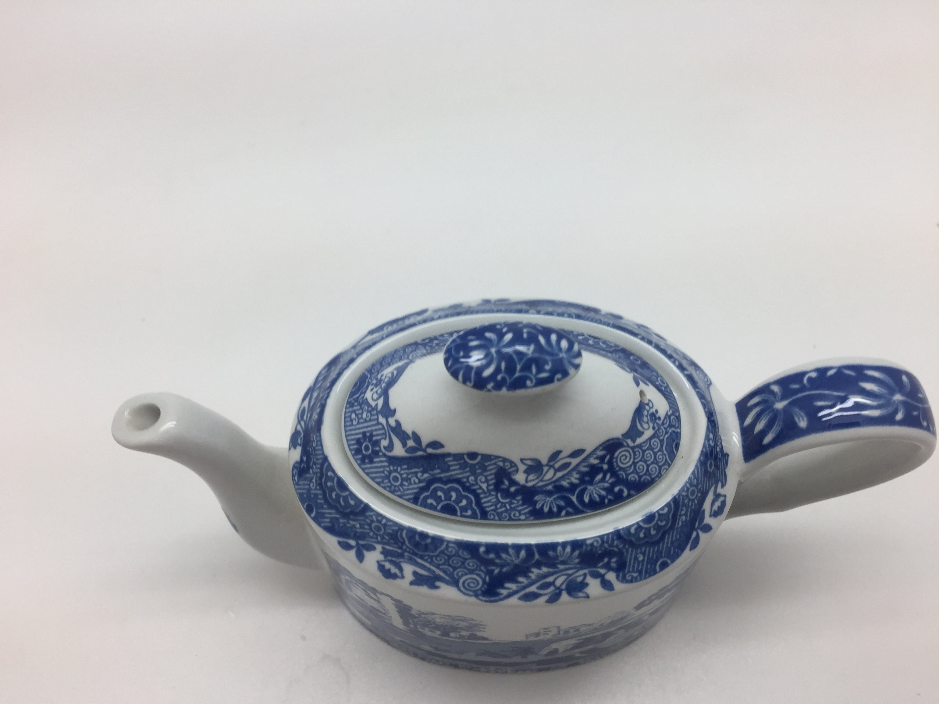 Vintage Spode Italian Miniature Teapot and Lid Blue Transferware - Etsy