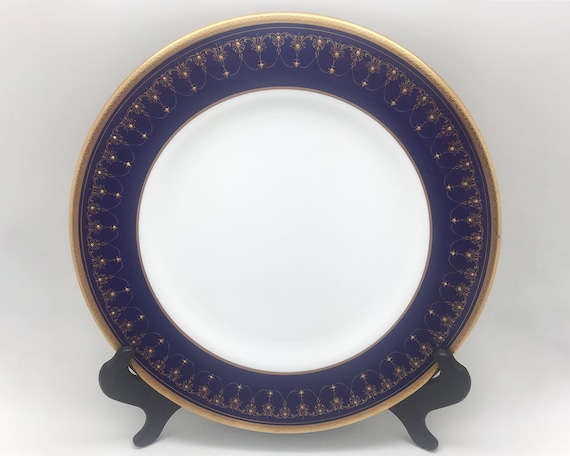 Vintage Royal Worcester imperial Blue Dinner Plate - Etsy