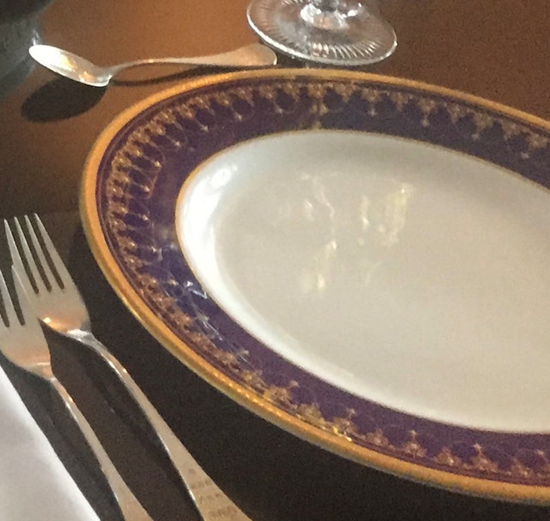 Vintage Royal Worcester “imperial Blue” Dinner Plate - Etsy