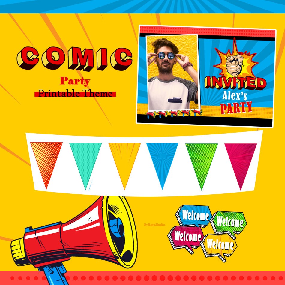 Comic Party Printable Theme - Etsy