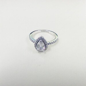 Pandora Sparkling Pear Halo Silver Ring - Etsy