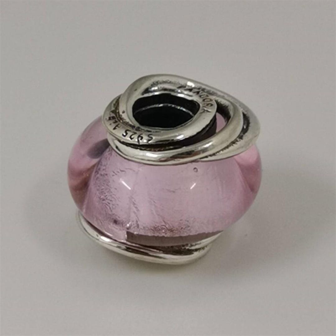 Pandora Encircled Pink Murano Glass Charm - Etsy UK