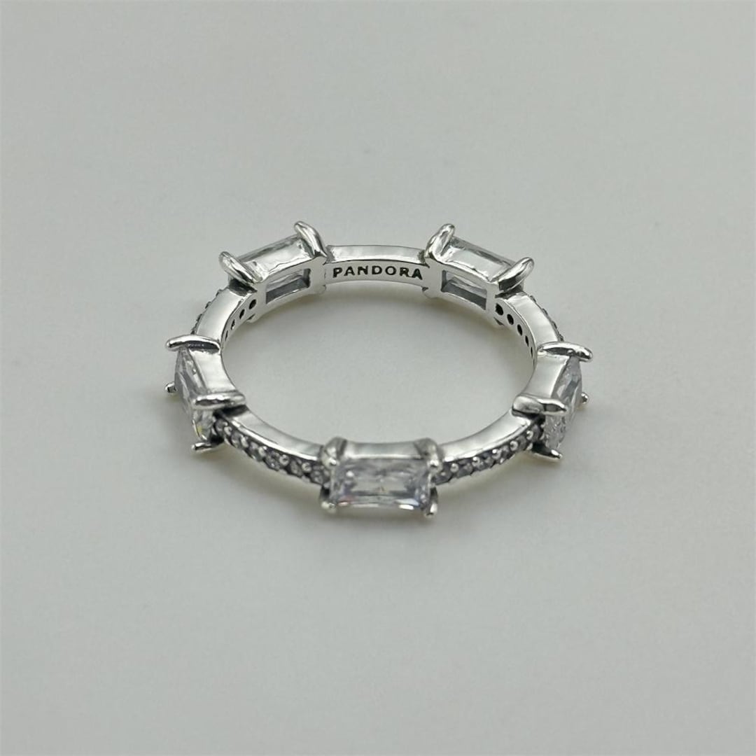 S925 ALE PANDORA Rectangular Bars Sparkling Pavé Ring - Etsy