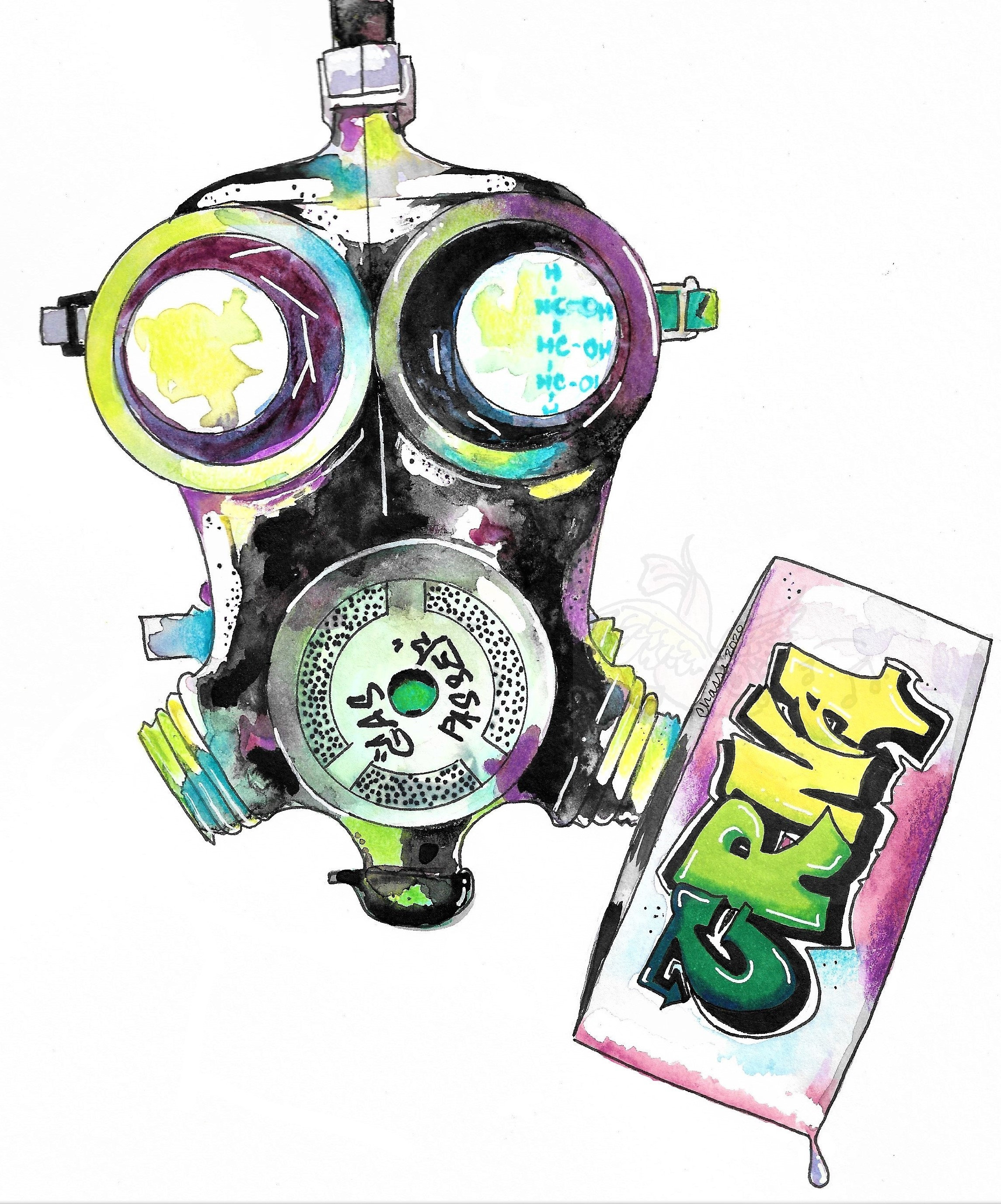 CRNA Punk Graffiti Gas Mask Glossy Vinyl Sticker Nursing RN - Etsy