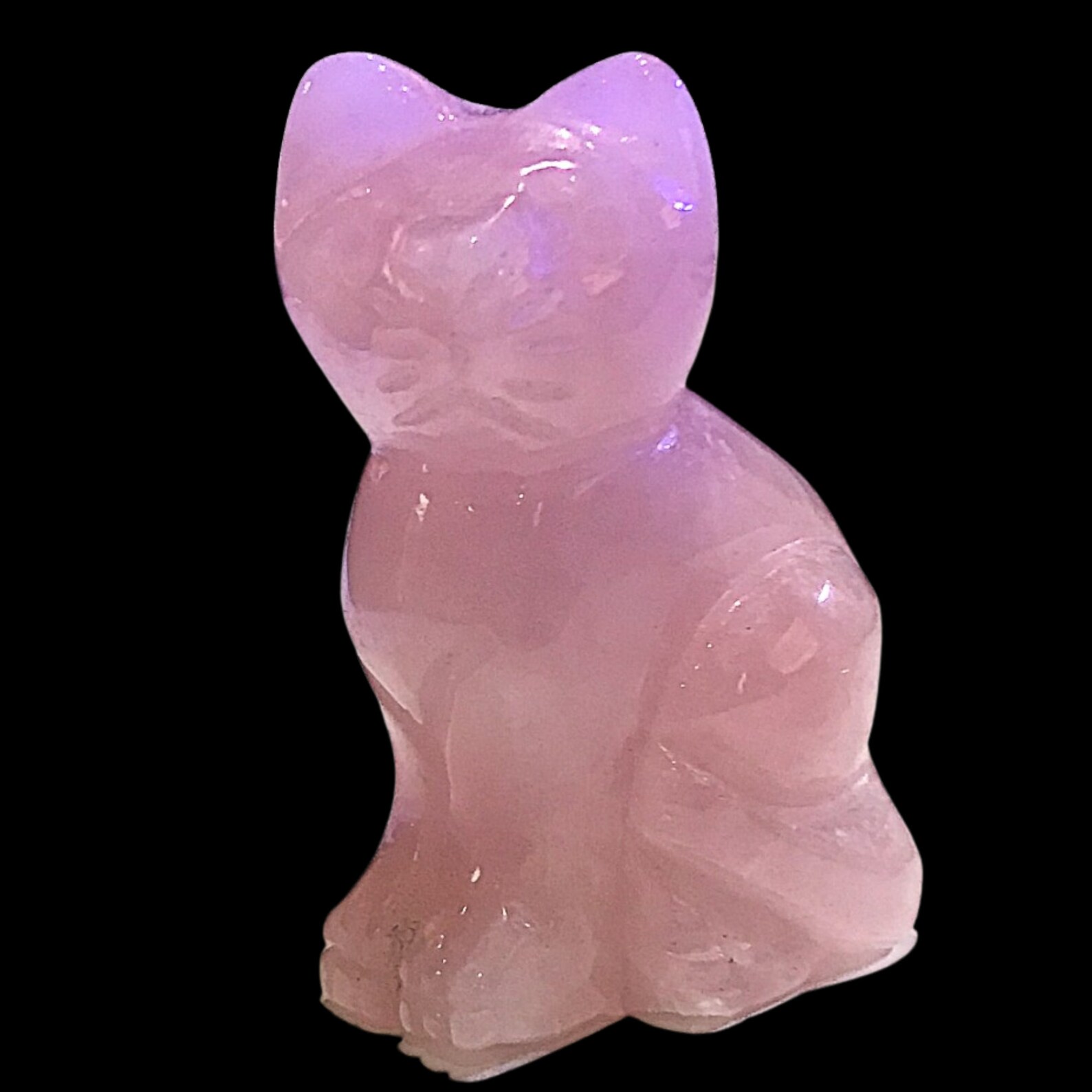 Rose Quartz Gemstone Crystal Cat Animal Figurine 2 Inches - Etsy
