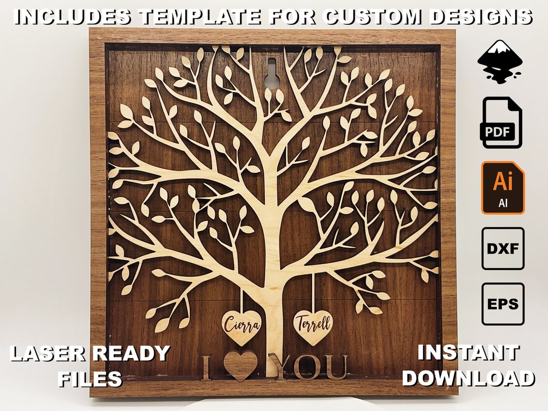Couples Tree Wall Art, Laser Cut File (instant Download) - Etsy