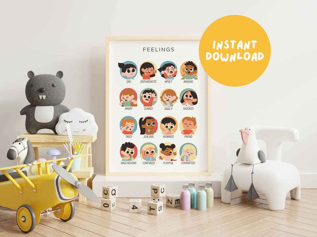 Emotions Chart for Young Children Printable for Home and - Etsy