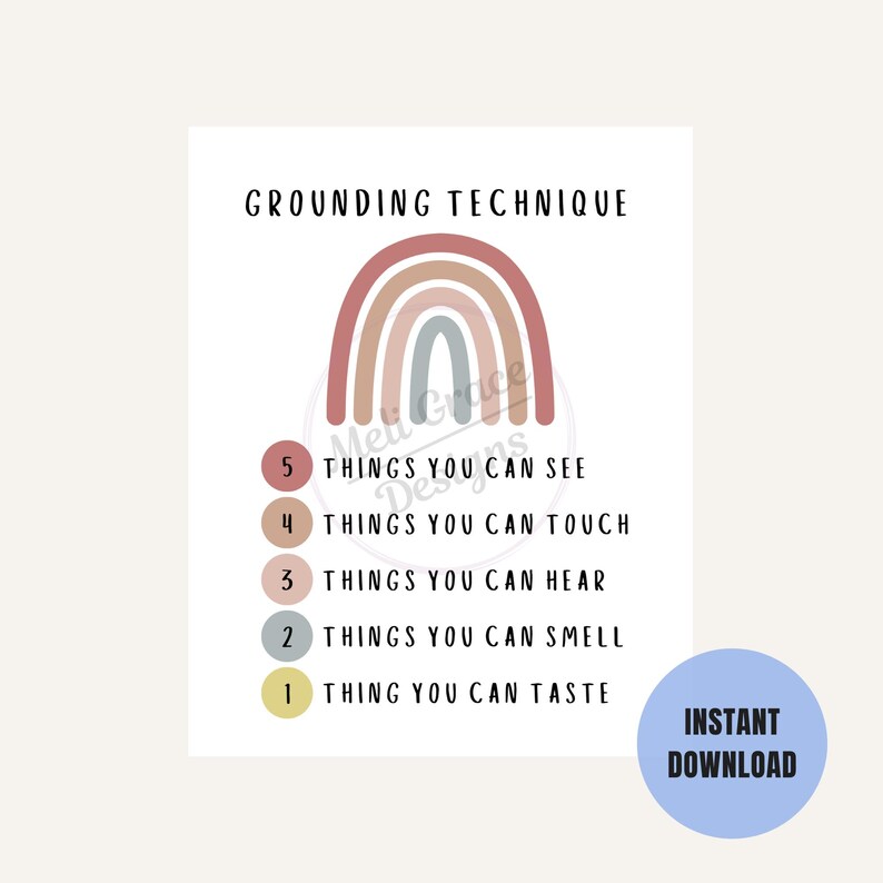 5-4-3-2-1 Grounding Technique for Kids, Calming Strategy, Anxiety ...