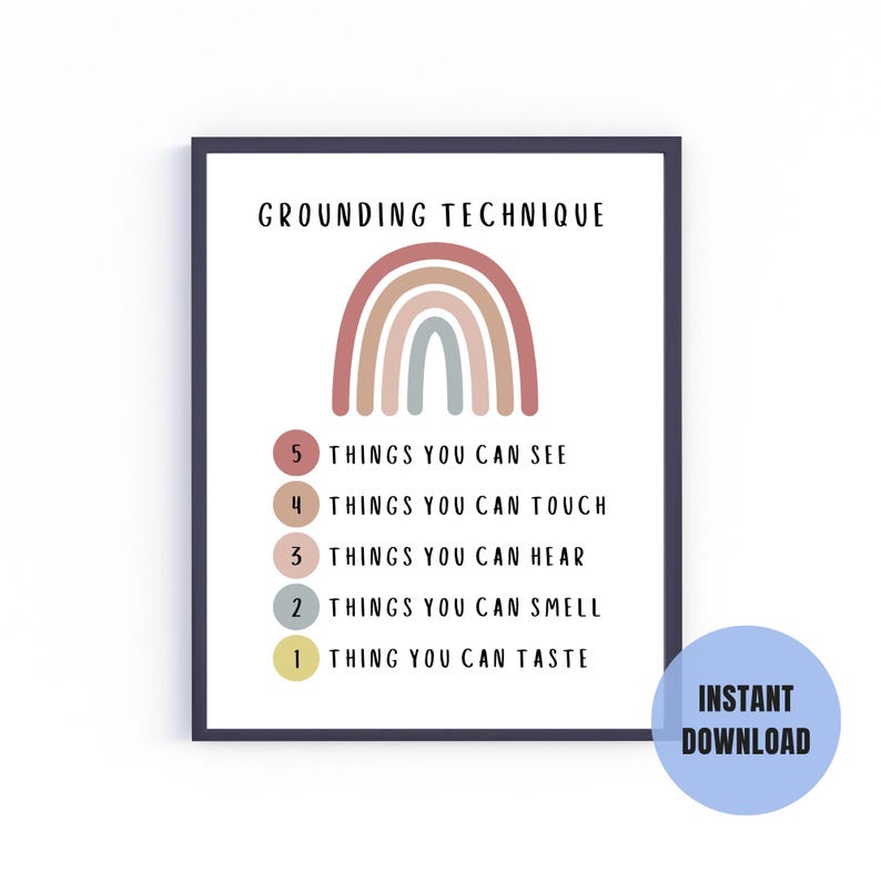 5-4-3-2-1 Grounding Technique for Kids, Calming Strategy, Anxiety ...