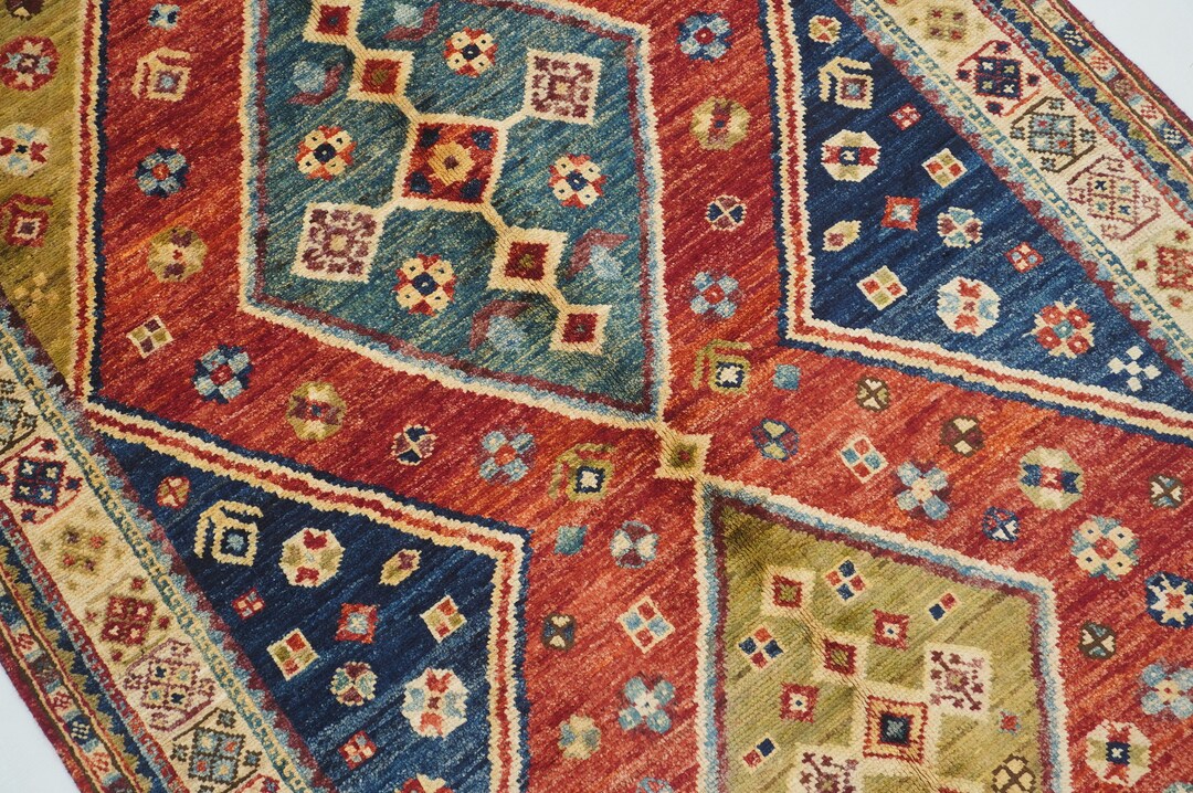 4x6 Red Tribal Gabbeh Area Rug - Afghan Hand Knotted Plush Wool Rug ...