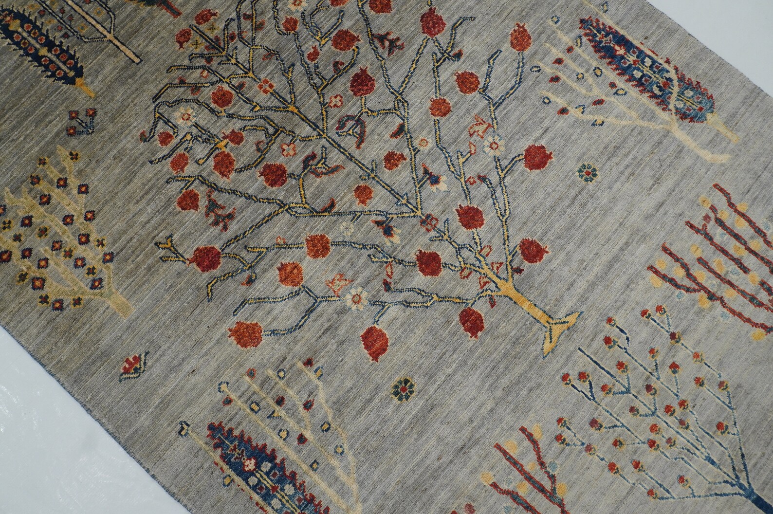 4x6 Tree Gabbeh Rug Blueish Gray Tree of Life Afghan Hand Knotted Wool ...