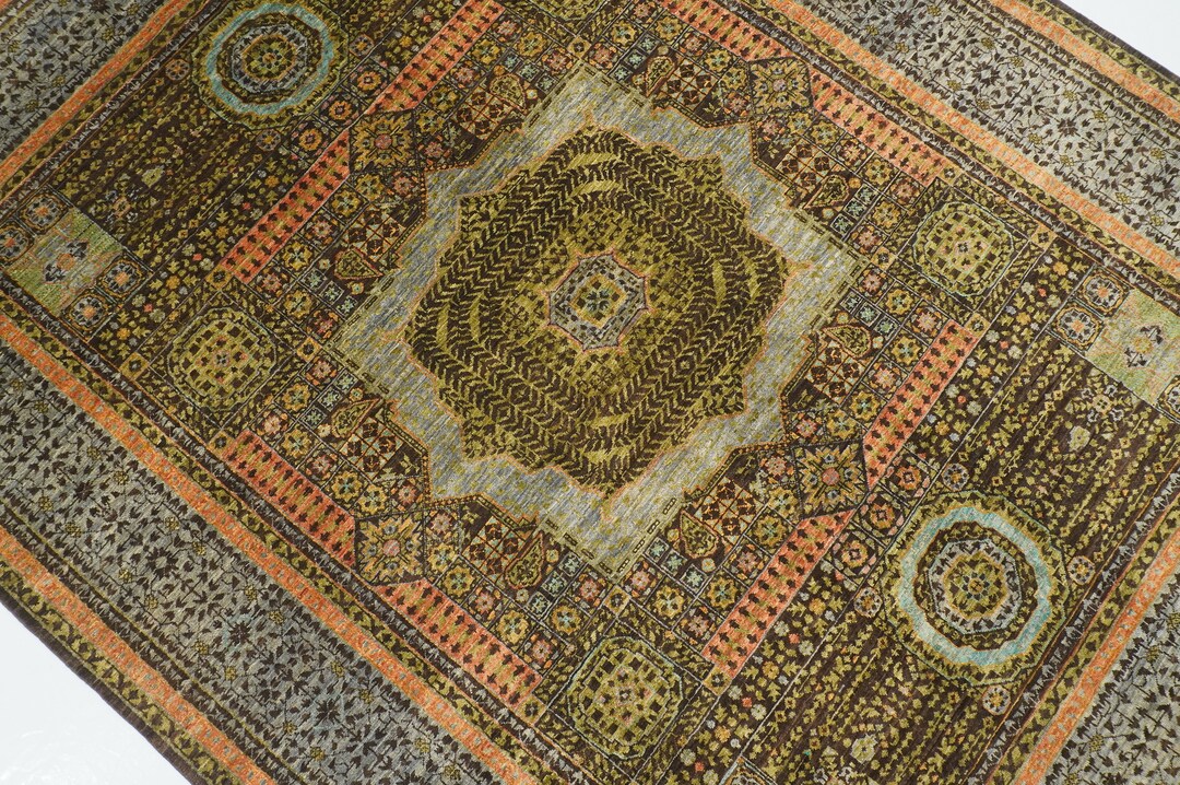 6x8 Charcoal Brown Mamluk Area Rug Turkish Hand Knotted Veg - Etsy