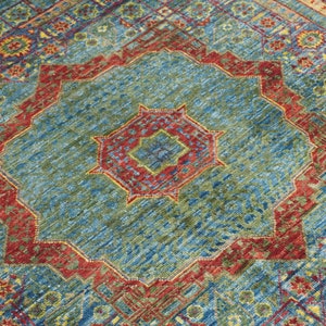 4x6 Blue Mamluk Area Rug Turkish Fine Hand Knotted Wool Veg Dye ...