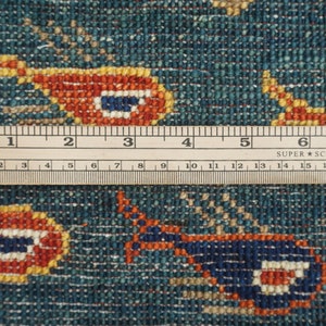 8x10 Fish Gabbeh Area Rug Dark Green Afghan Hand Knotted Vegetable Dyes ...