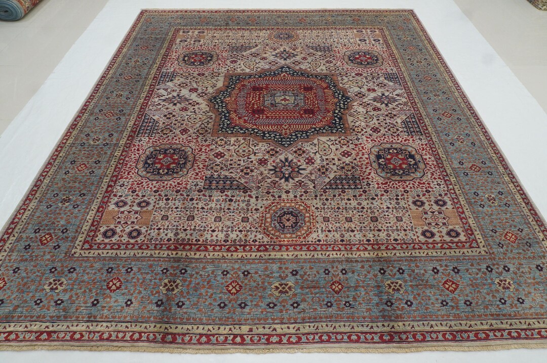 8x9 Gray Turkish Mamluk Area Rug - High Quality Hand Knotted Wool ...