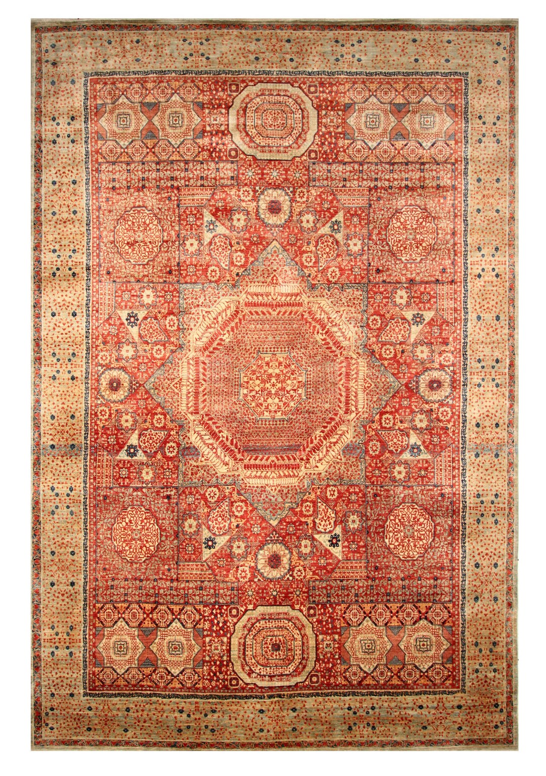 10x15 Vintage Mamluk Area Rug - Classic Red Turkish High Quality Hand ...
