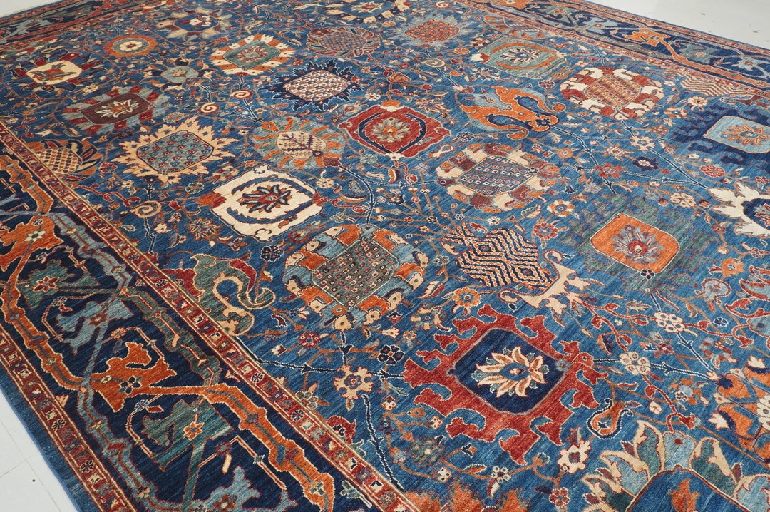 11x17 Dark Blue Bidjar Area Rug Afghan Hand Knotted Veg Dyes Wool ...