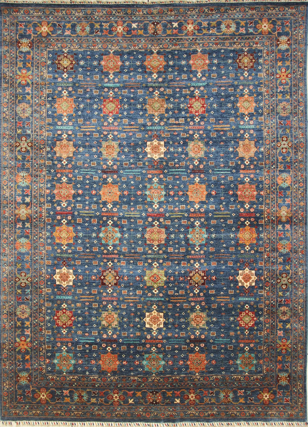 8x11 Baluch Rug Navy Blue Afghan Hand Knotted Veg Dyes Wool - Etsy