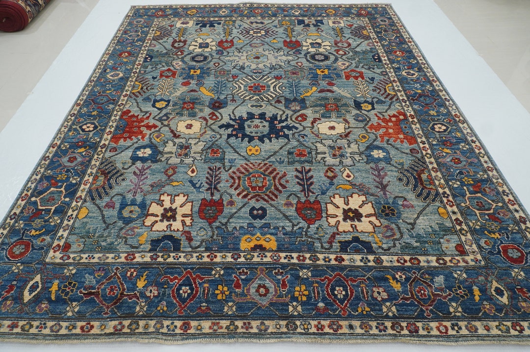 8x10 Blue Rug - Bidjar Afghan Persian Style Hand Knotted Dye Wool ...