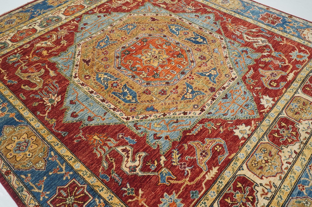 8x10 Red Mamluk Area Rug - Turkish Classic Red Hand Knotted Wool ...