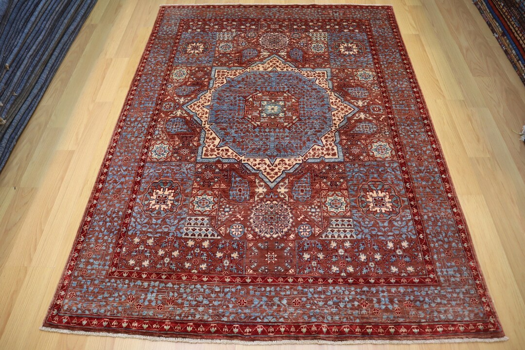 5x7 Brown Mamluk Area Rug - Super Fine Hand Knotted Veg Dye Wool ...