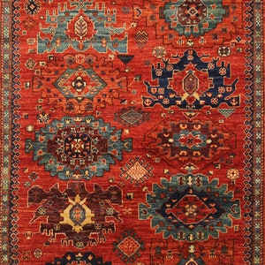 Red 4x6 Baluch Area Rug - Afghan Hand Knotted Veg Dye Wool Oriental ...