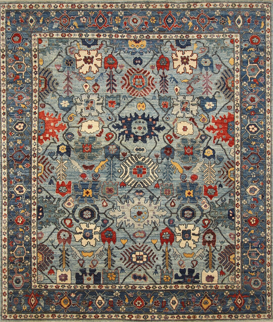 8x10 Blue Rug Bidjar Afghan Persian Style Hand Knotted Dye - Etsy