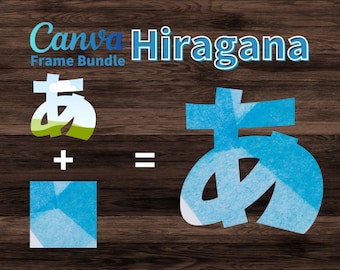 Hiragana and Katakana Canva Frame Template, Japanese Character Canva ...