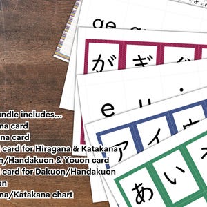 Hiragana Katakana Flashcard Bundle: Japanese Learning (printable PDF ...