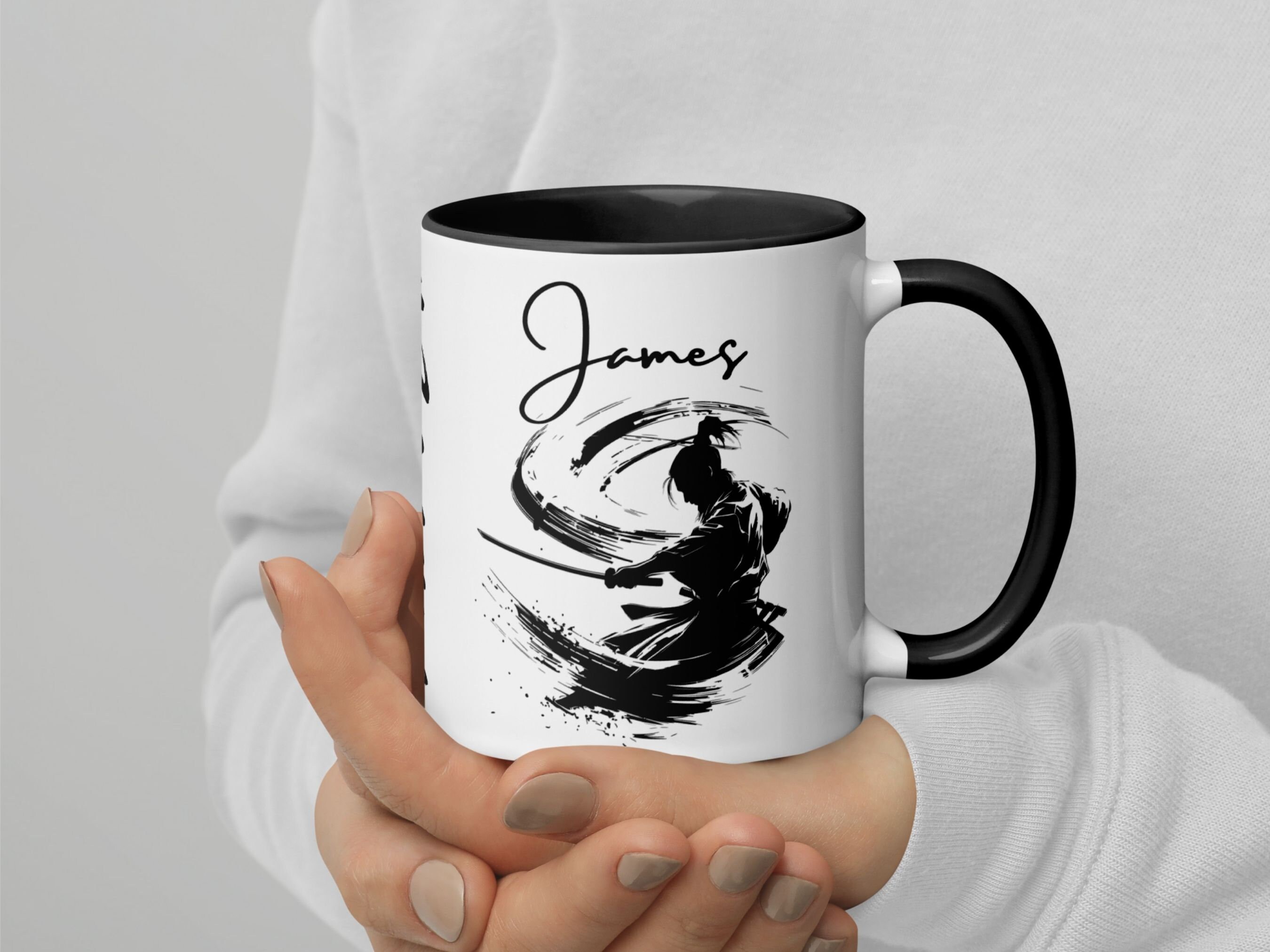 Personalized Samurai Mug: Bushido Virtues, Custom Warrior Silhouette - Etsy