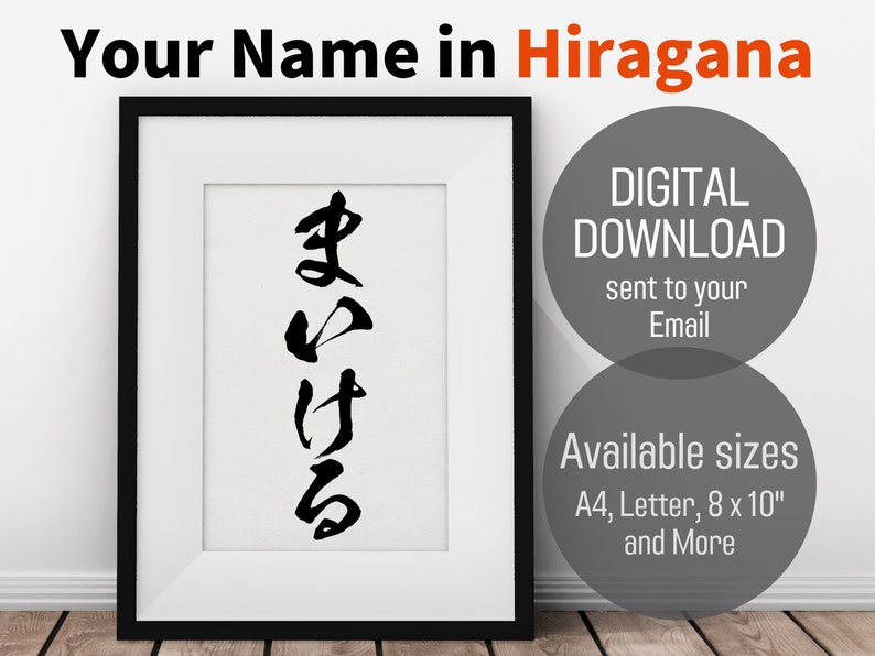 Your Name in Hiragana, Your Name in Japanese, Transliterated Hiragana ...